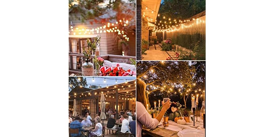 Brightown Outdoor String Lights 48FT