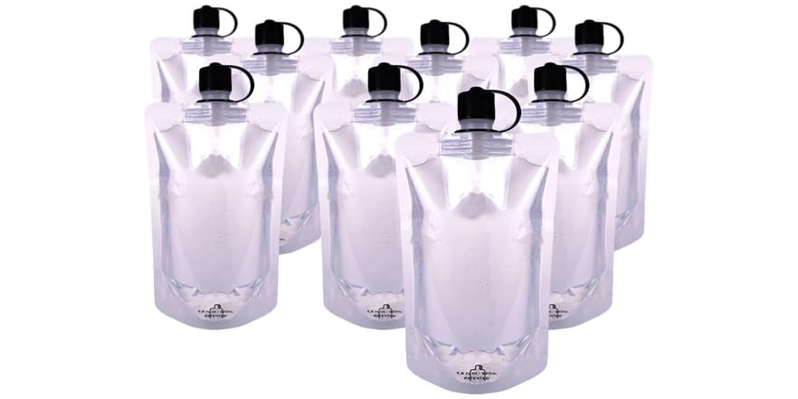 10 Pack Disposable Flasks - 3 Colors