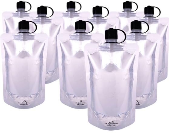 10 Pack Disposable Flasks - 3 Colors