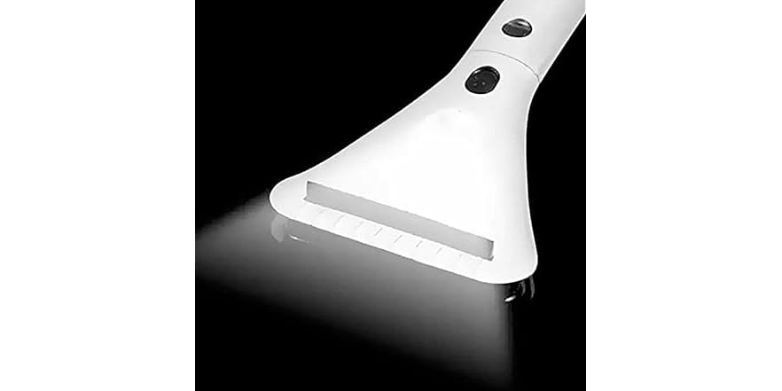 Heated Ice Scraper w/ Built-In Wide-Beam LED Light
