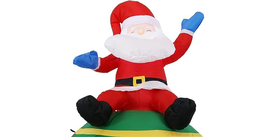 Inflatable Santa Sitting on Ball