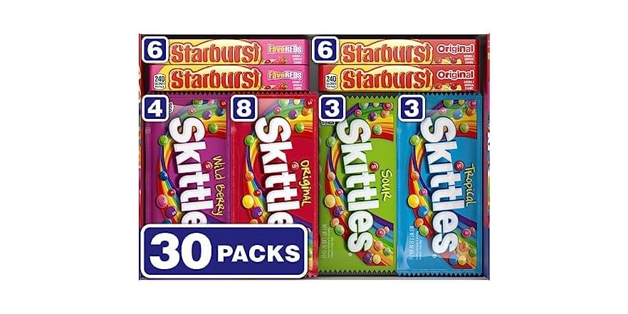 Skittles and Starburst Variety Pack 30 Count