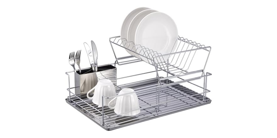 Two-Tier Chrome Dish Rack-3 Colors