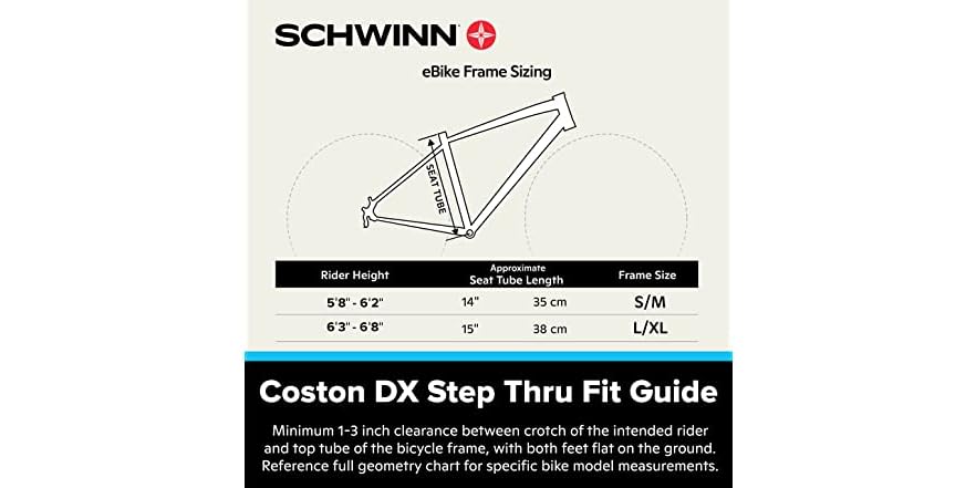 Schwinn Coston DX Adult Electric Hybrid Bike 7-S 27.5 In