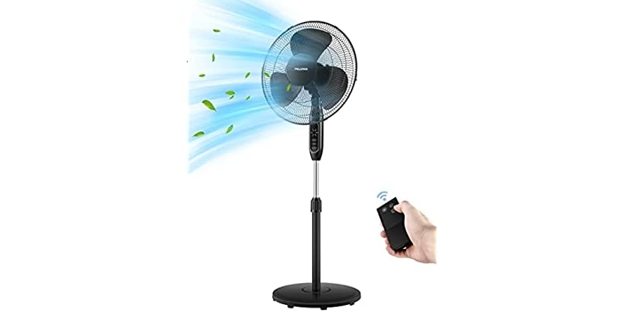 PELONIS 16" Pedestal Remote Control Stand Fan