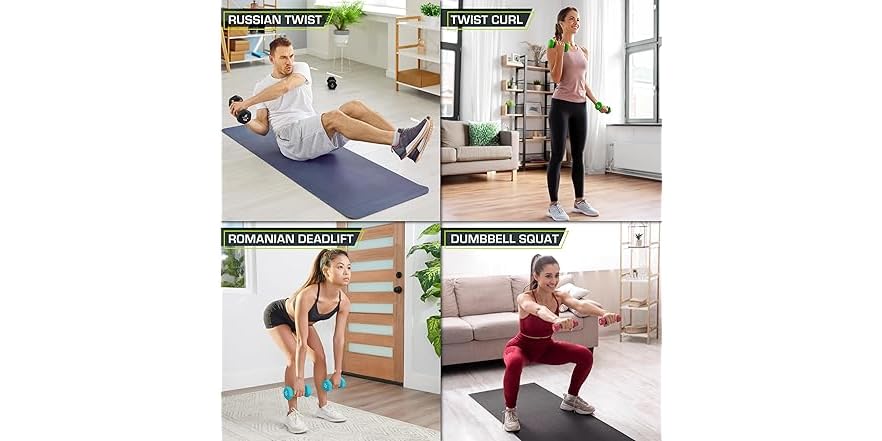 ProsourceFit Dumbbell, Set of 2 (4lbs each)