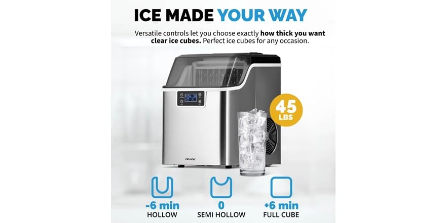 Countertop Ice Maker 45 lbs of Ice a day