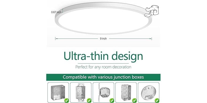 Brightever 9" Flush Mount LED Fixtures