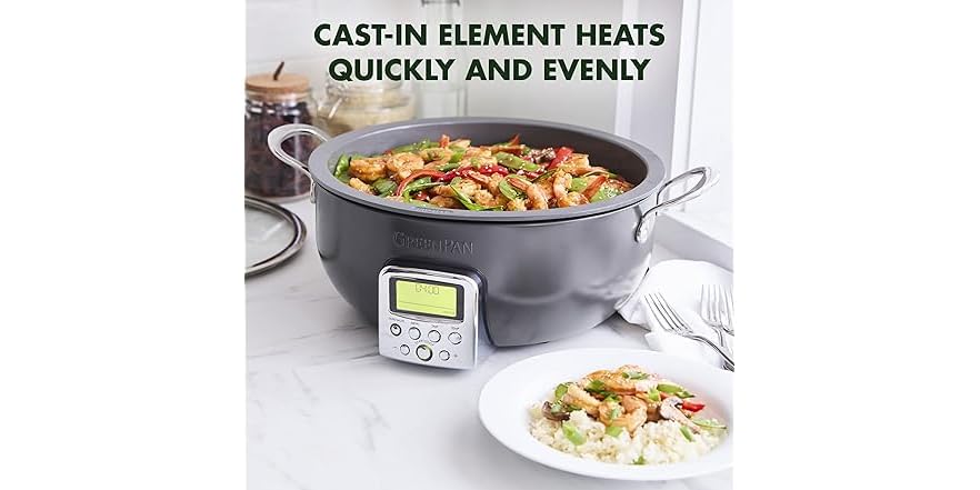 GreenPan Smart Electric 6QT Skillet Pot (Open Box)