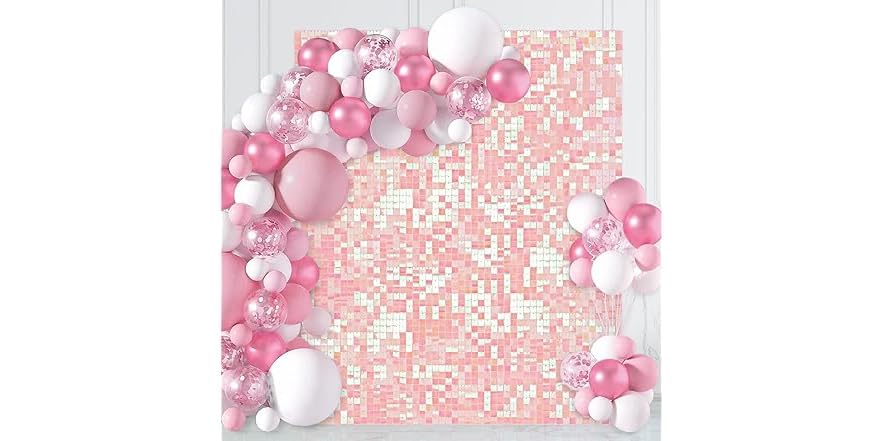 Pink Iridescent Sequins Backdrop Shimmer