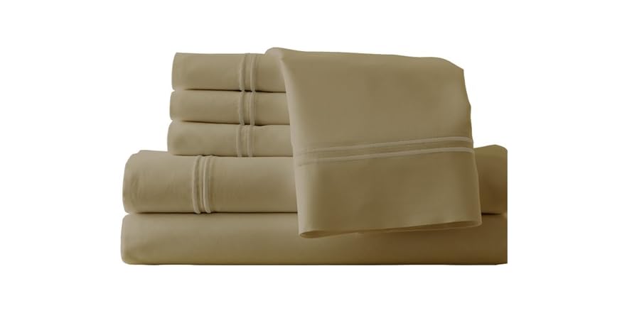 Italian Hotel Collection 1000TC 6Pc Sheet Set w/ Double Marrow Hem