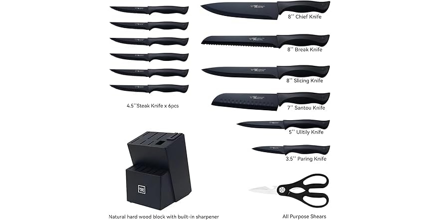 HD HUNTER.DUAL 15 Pcs Knife Set