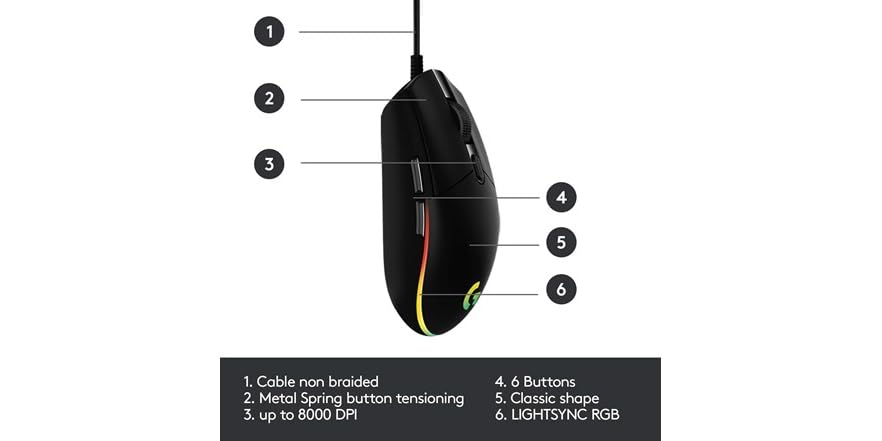 Logitech G203 Wired Gaming Mouse