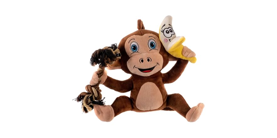 Pronk! Hungry Monkey & Banana Dog Toy