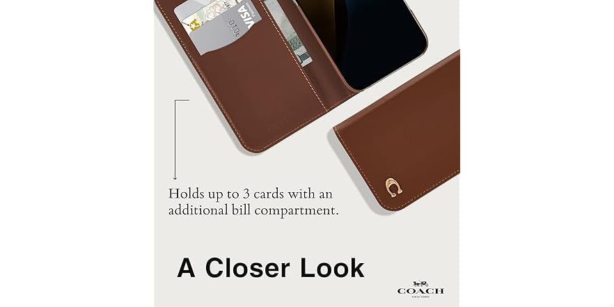 Coach iPhone 16 PRO MAX Signature Canvas Wallet Folio Case