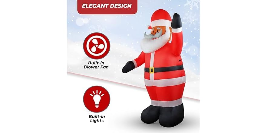 6' Christmas Inflatable Santa Claus