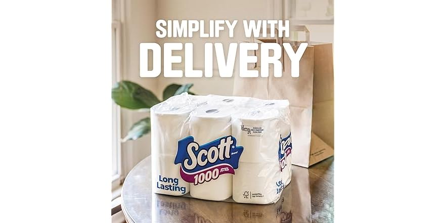Scott 1000 Sheets Per Roll, 8 Toilet Paper Rolls