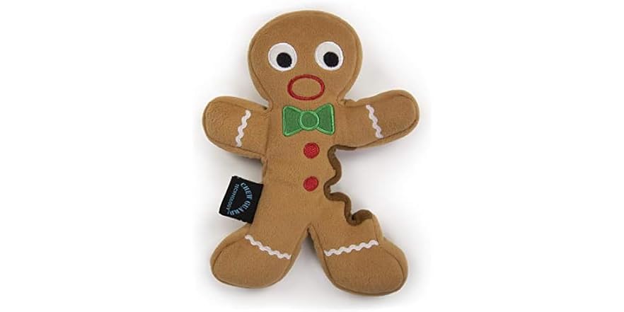 Gingerbread Man Squeaky Plush Dog Toy