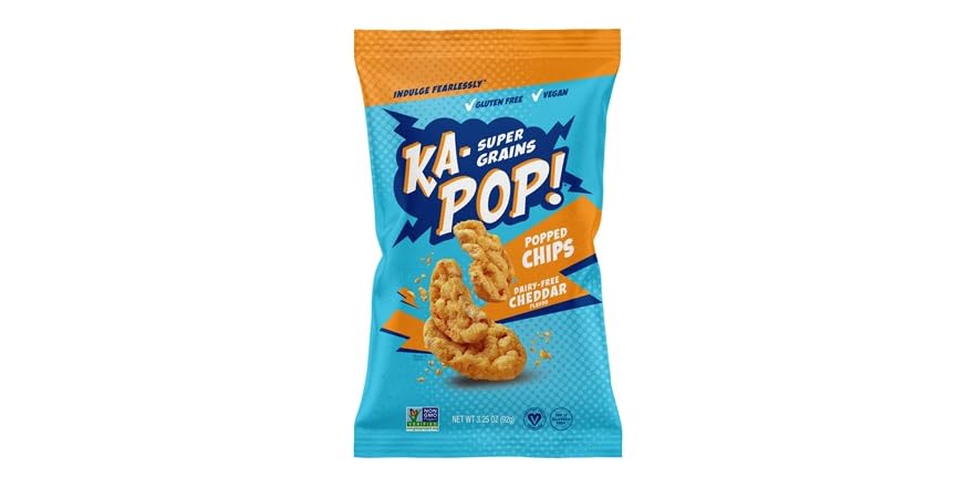 Ka-Pop Popped Chips 3.25 oz. 8 Pack - Vegan Cheddar
