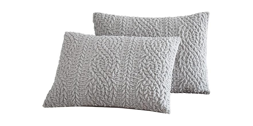 G.H. Bass Plush Sherpa Cable Knit Comforter Set