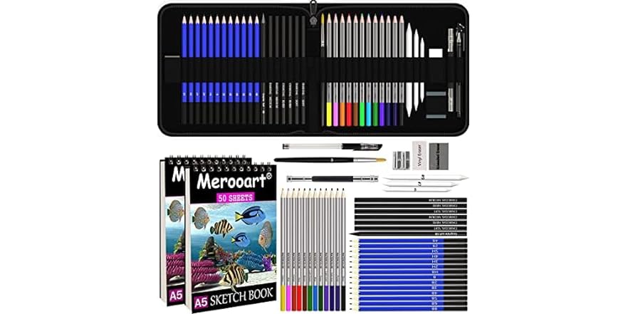 43Pc Colored Pencil Sketch Book Set