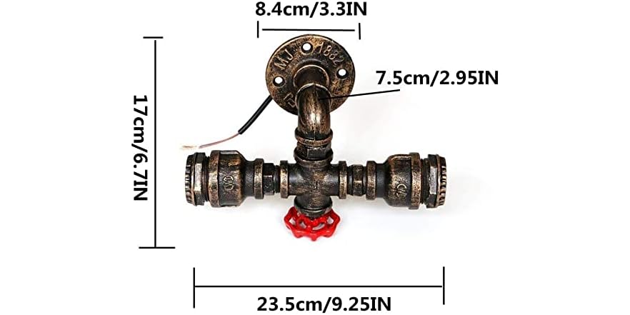 Pipe Style Wall Mounted Light Fixture