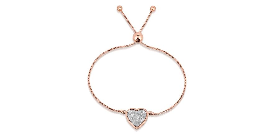 925 Sterling Adjustable Heart Bracelet