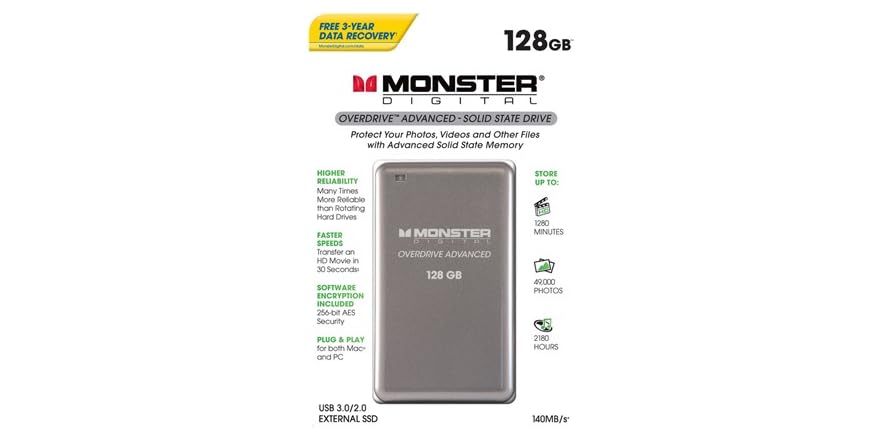 Monster 128GB USB 3.0 Solid State Drive