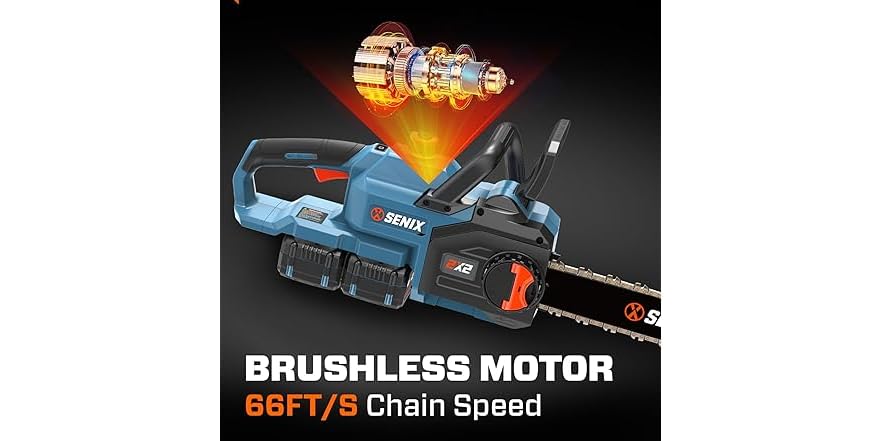 SENIX CSX2-M2 40V 14" Electric Chainsaw, Cordless (Open Box)
