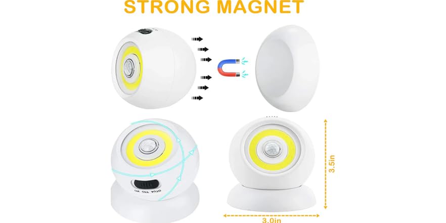 2 Pack 500 Lumens Motion Sensor Night Light