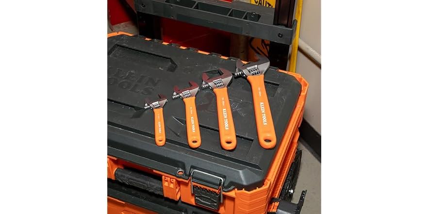 Klein Tools D5074 Adjustable Wrench 4 Piece Set