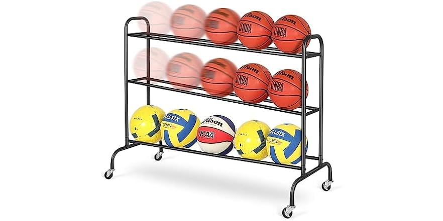 Sports Ball Training Rack On Wheels
