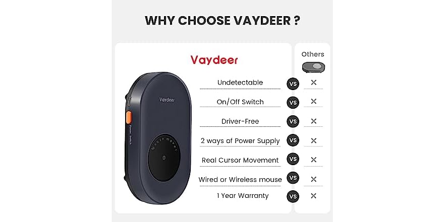 Vaydeer Undetectable Mouse Jiggler