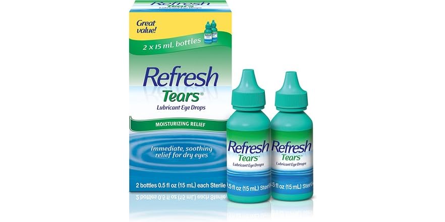 Refresh Tears, Lubricant Eye Drops, 2 Bottles