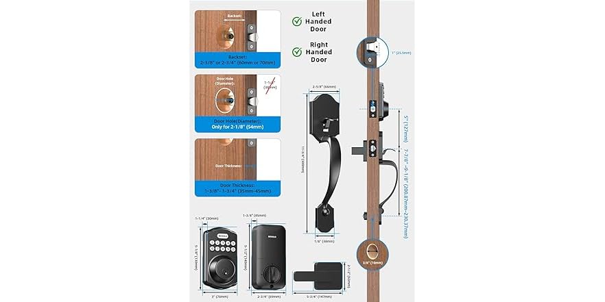 Revolo RE001 Electronic Keypad Deadbolt, Keyless Entry Door Lock, Keyed ...