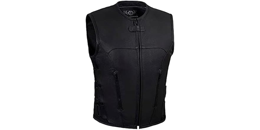 Swat Leather Motorcycle Vest w/Concealed Carry