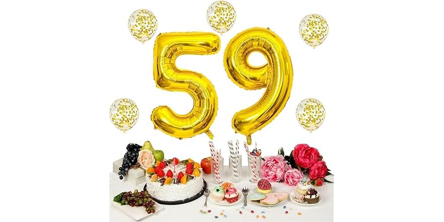 Gold Number 59 Balloon