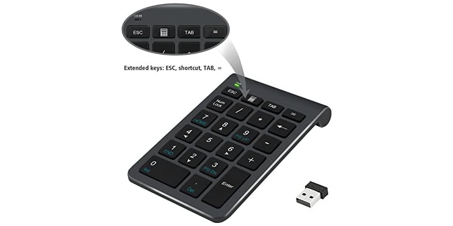 Alcey Wireless 22 Key Numeric Keypad