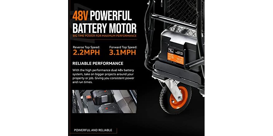 SuperHandy Electric Utility Cart, 48V DC Li-Ion