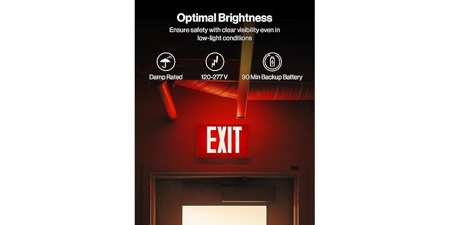6 Pack LED Exit Sign with Light