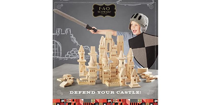 Wooden Castle Building Blocks Set