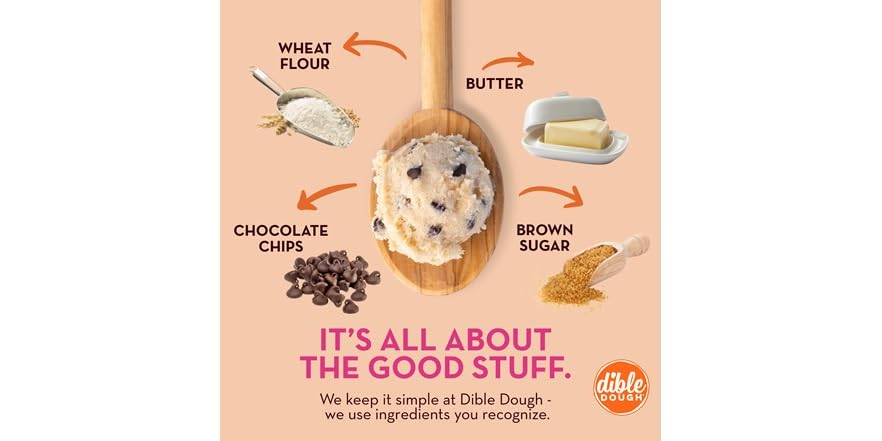10Pk Dible Dough Shelf Stable Edible Cookie Dough