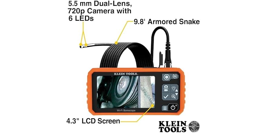Klein Tools ET19 Wi-Fi Pro Borescope w/ Dual-Lens