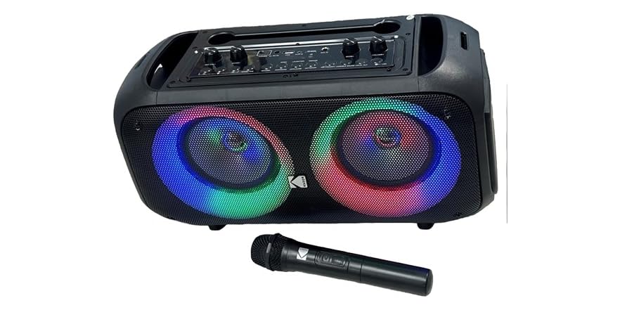 KODAK 6.5" Double-Woofer Party Speaker w/ Mic