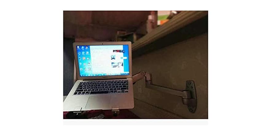 Aluminum Alloy Mechanical Spring Arm Wall Mount Laptop Holder (Black)