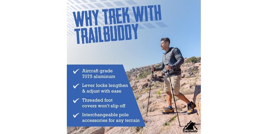 TrailBuddy Collapsible Trekking Poles Pink