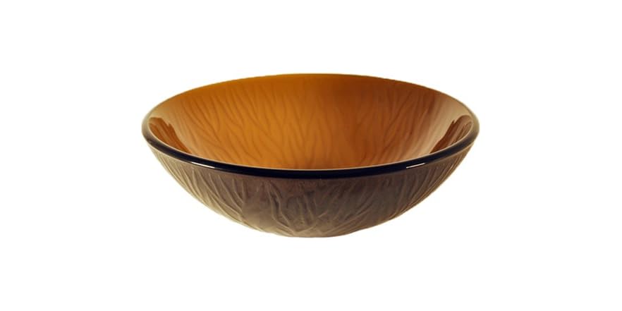 Round Glass Vessel Sink, Tea Frosted