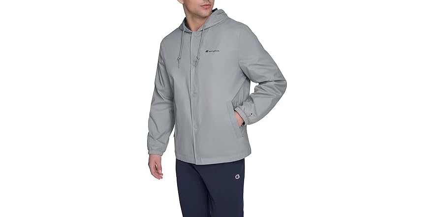 Champion Men Hooded Coaches Rain Jacket