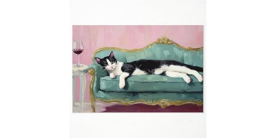 Generic Cat Poster Canvas, Tuxedo Cat