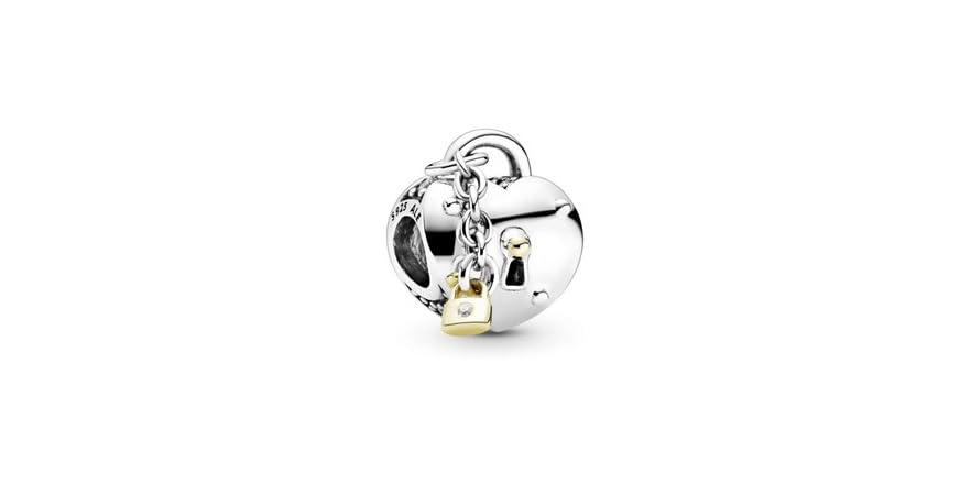 Pandora Heart & Lock Charm SS